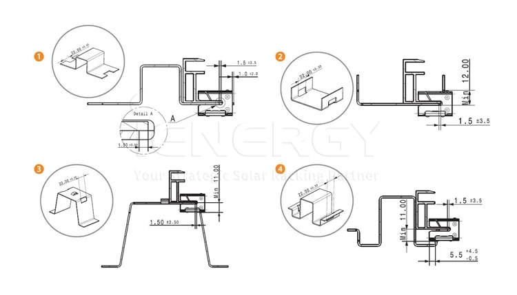 Powar Cinch Mounting Clip For Pv Modules Solar Panel Fasteners Solar ...