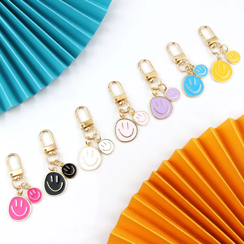 Custom Fashion Creative Cute Keychain Smile Face Key Ring Bag ...