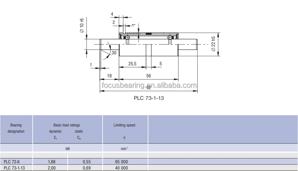 Spinning Cup Bearing Plc 73-1-13 Special Double Row Ball Rotor Bearing For Textile Spinning ...