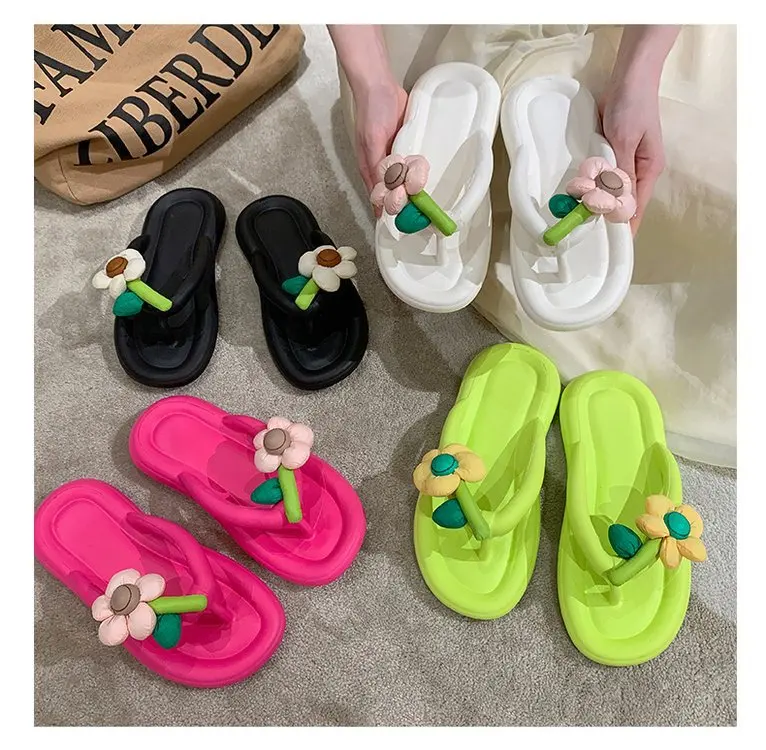 Candy Colored Herringbone slippers for Women Wear Summer Flower ...
