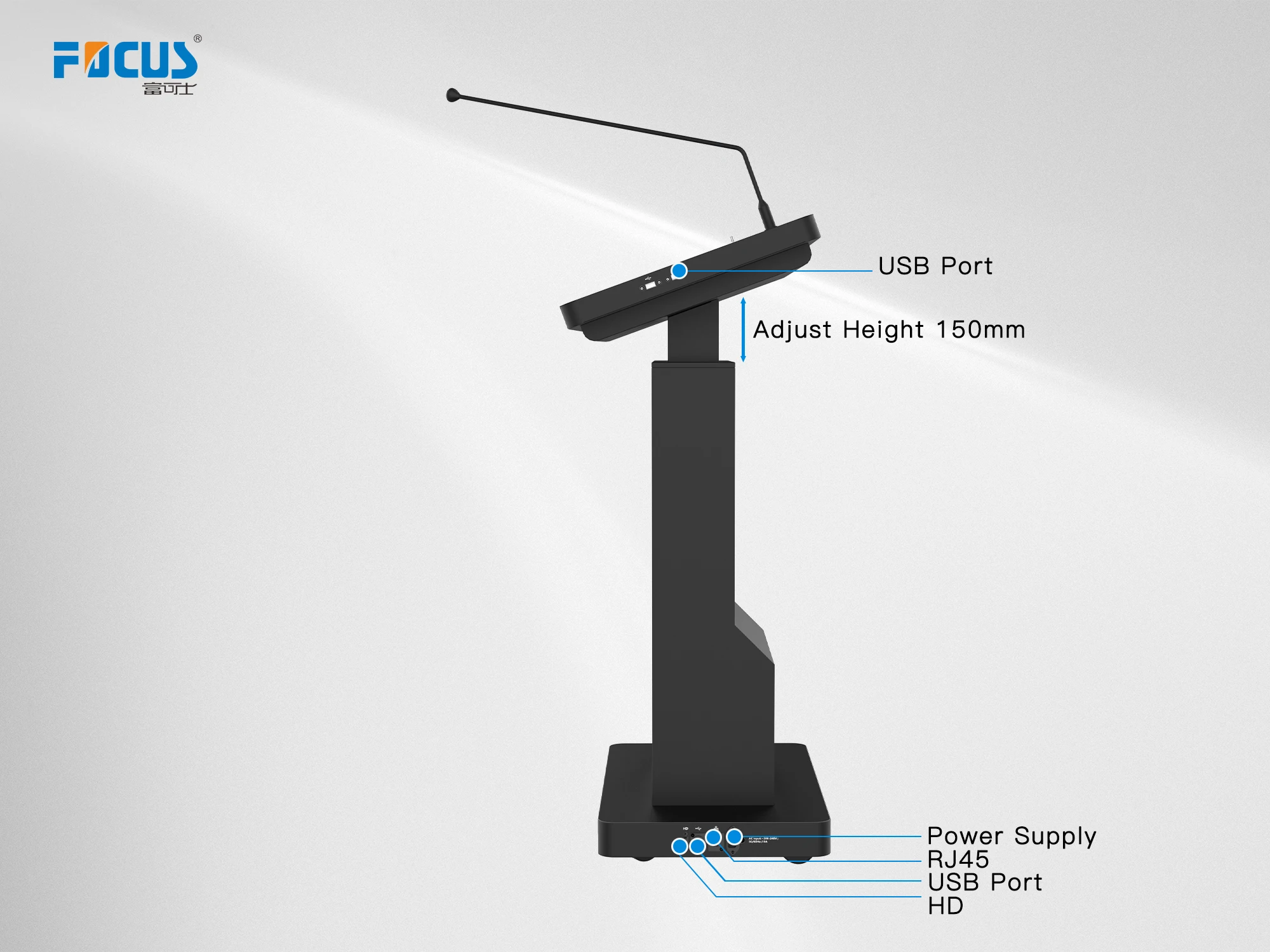 Smart Digital Metal Podium Lectern with Electromagnetic Capacitive LCD ...