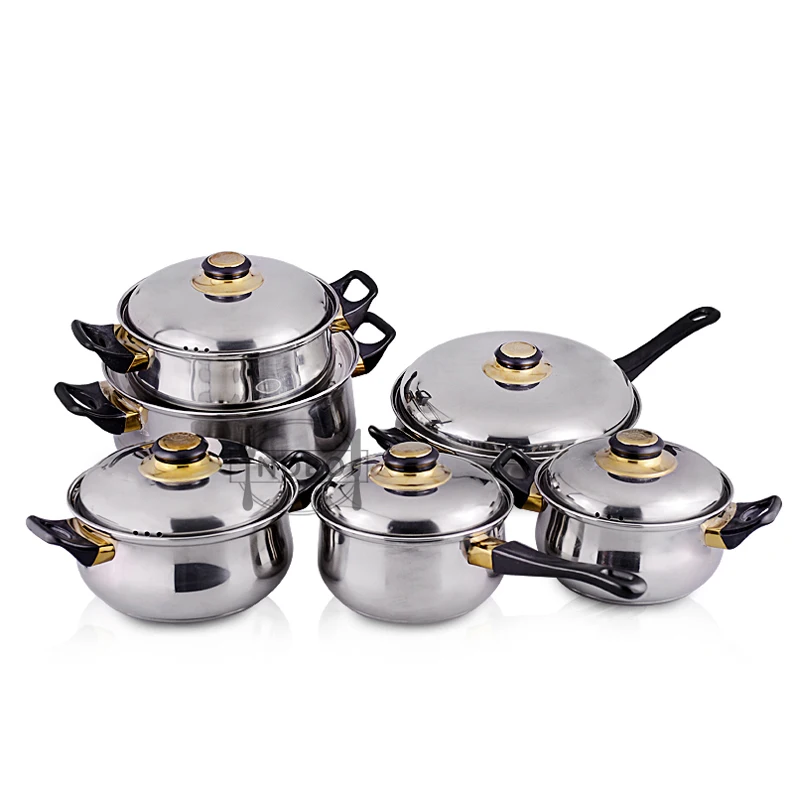 12pcs Korean Kitchenware Cooking Pot Set Stainless Steel Cookware Set ...