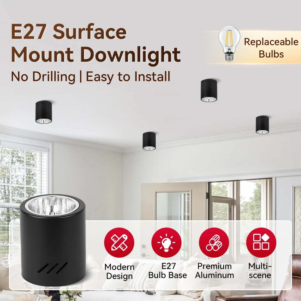 Modern Round E27 Downlight LED Recessed Ceiling Light Spotlight Lamp ...