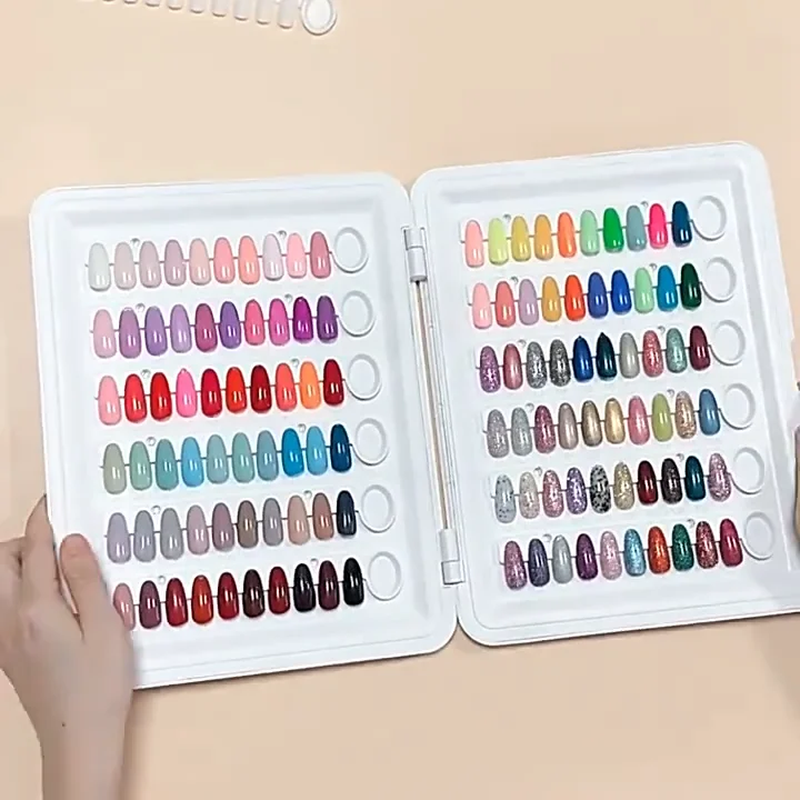 120 Color Portable C9 Nail Color Card Gel Polish Display Book Nail ...