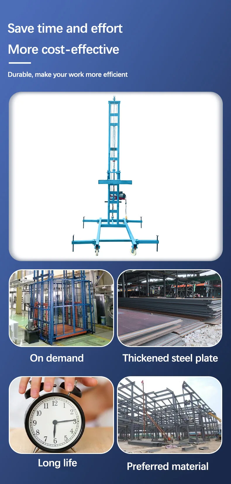 Small Manual Hand Forklifts For Ventilation Duct Lifting Height ...