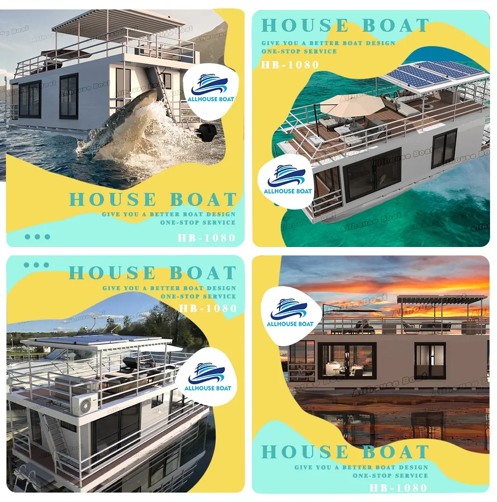 China Double Decker Floats Luxury Yacht Aluminum Home Pontoon House ...
