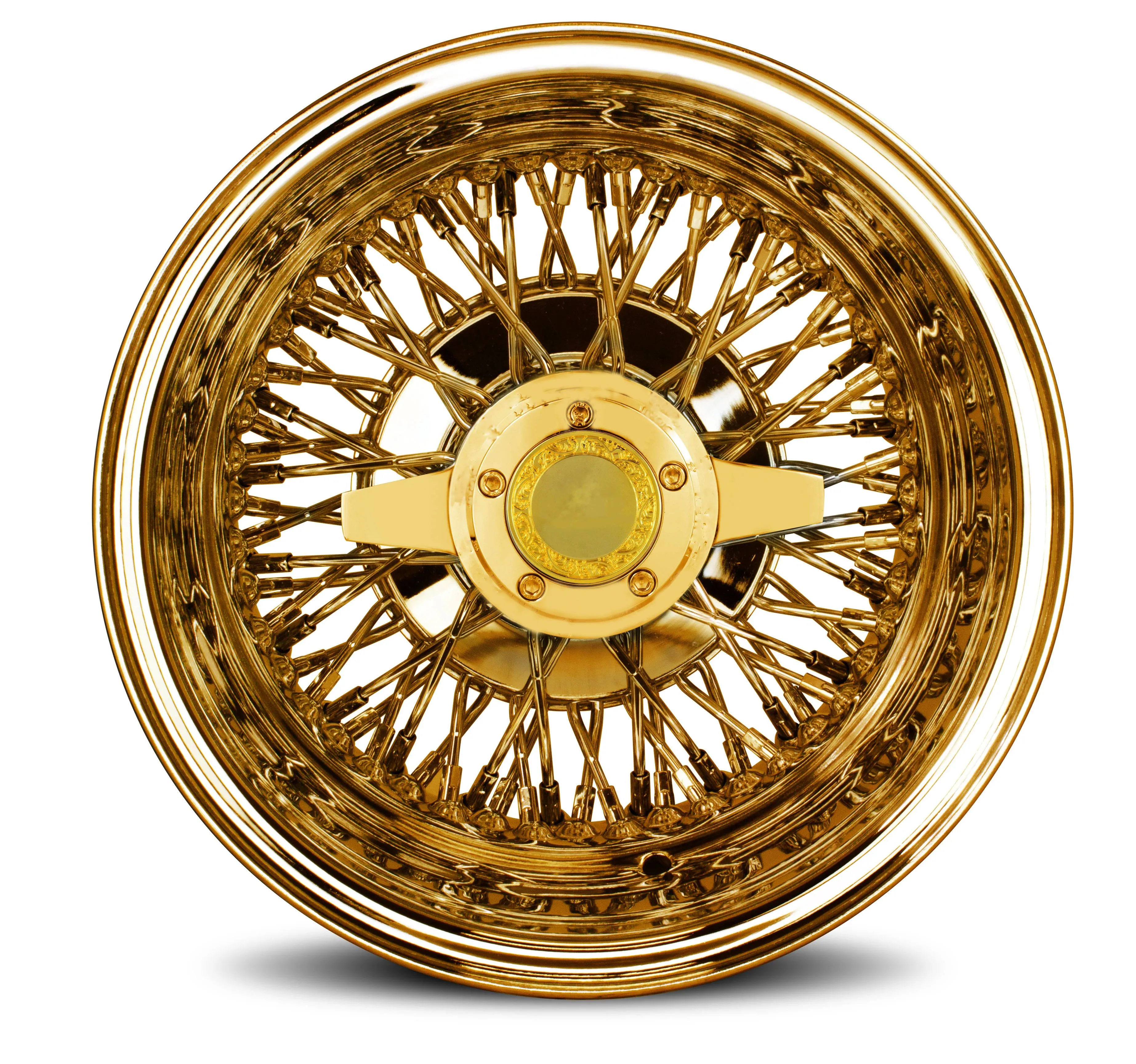 Custom Made Gold Wire Wheel Knock Off 13x7 14 15 16 17x8 18 20 22 Kelun ...