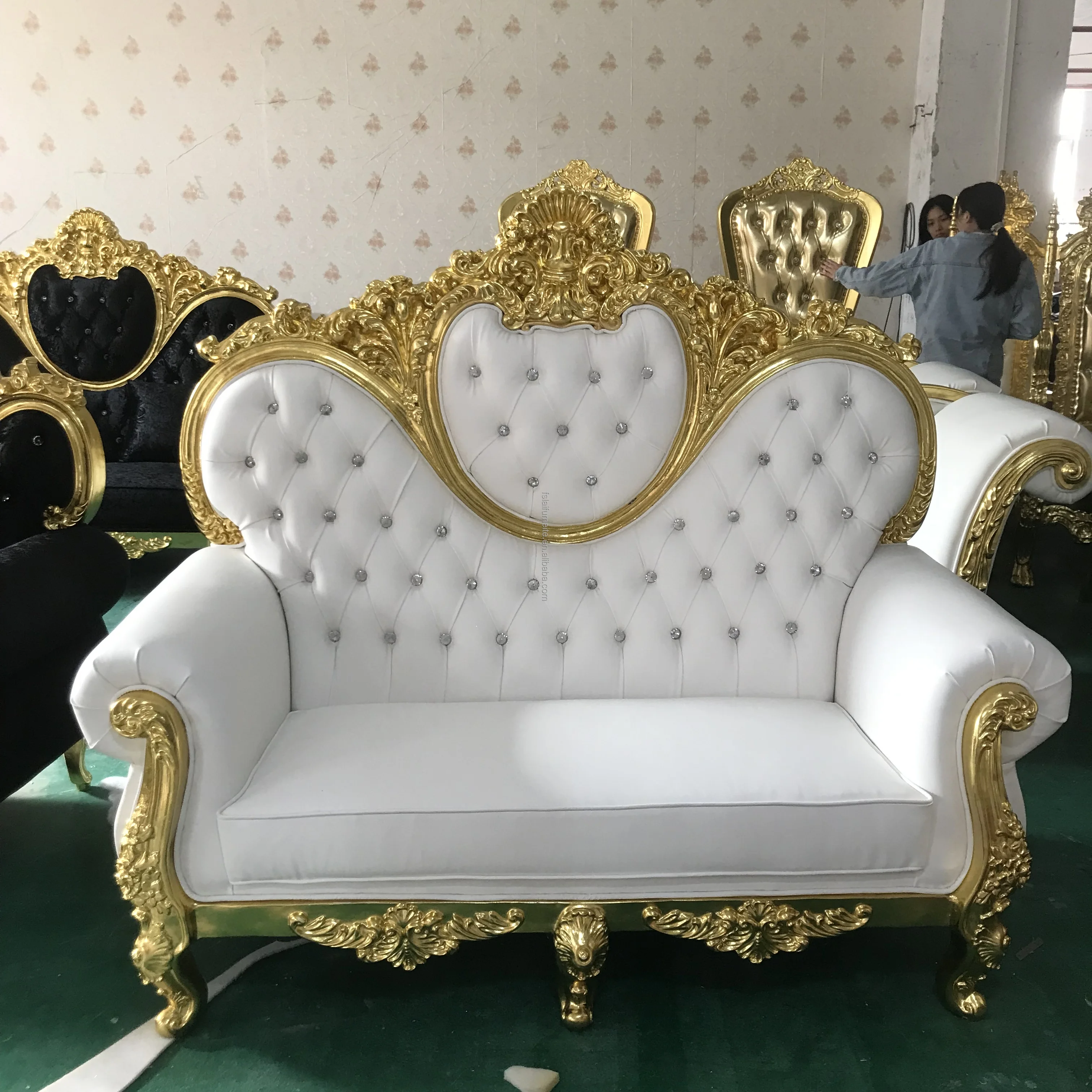 Luxury Princess Prince King Queen Loveseat Throne Chair