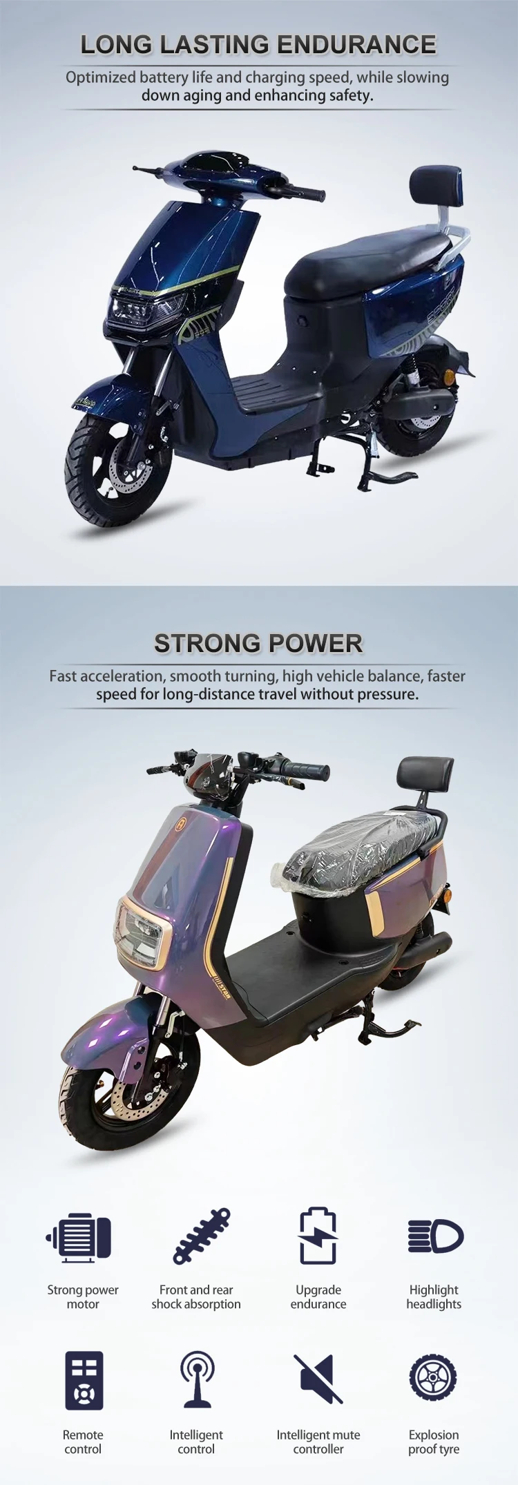 80km/h Eec Electric Motorcycle - 2000w Adult Motorcycles