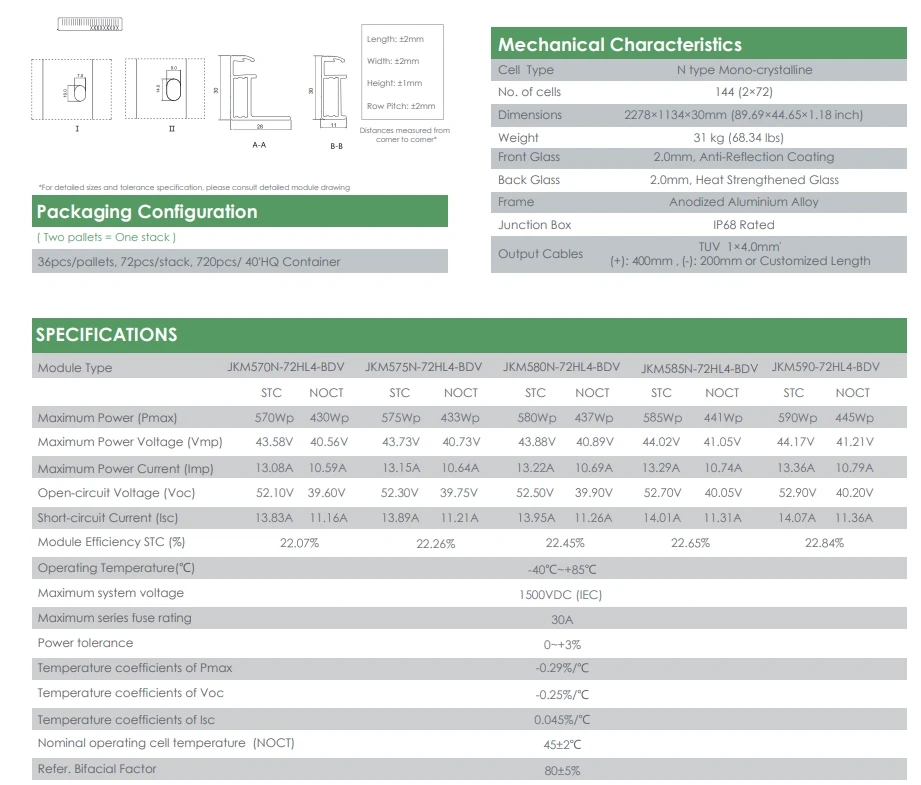 Jinko Tiger Neo TOPCON 590W N-Type Solar Panels - High Efficiency