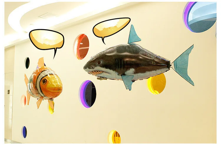 Aijh RC Shark Toys - Fly Air Balloons Clown Fish Helium