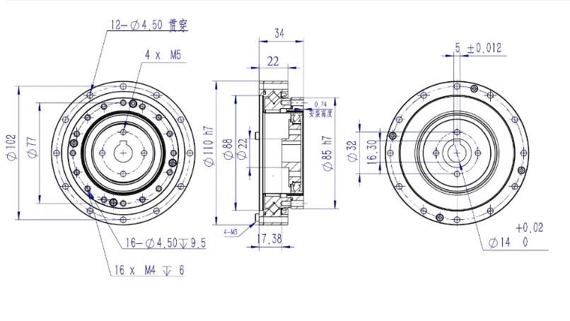 Harmonic Gear Drive Harmonic Gear Drive Reducer Gearbox Nema 17 ...