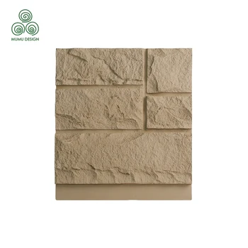 Mumu Design Customized Pu Stone 3d Wall Polyurethane Component Wall Panel Rock Stone Veneer Pu ...