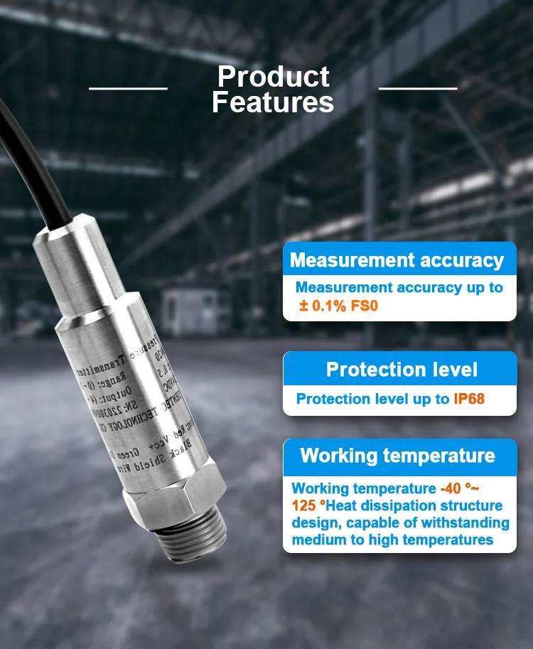 Water Pressure Transmitter Pressure Transmitter 4~20ma Silicon Pressure ...