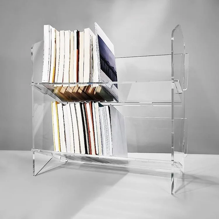 Customized Layered Transparent Acrylic Book Shelf Display Stand - Buy ...