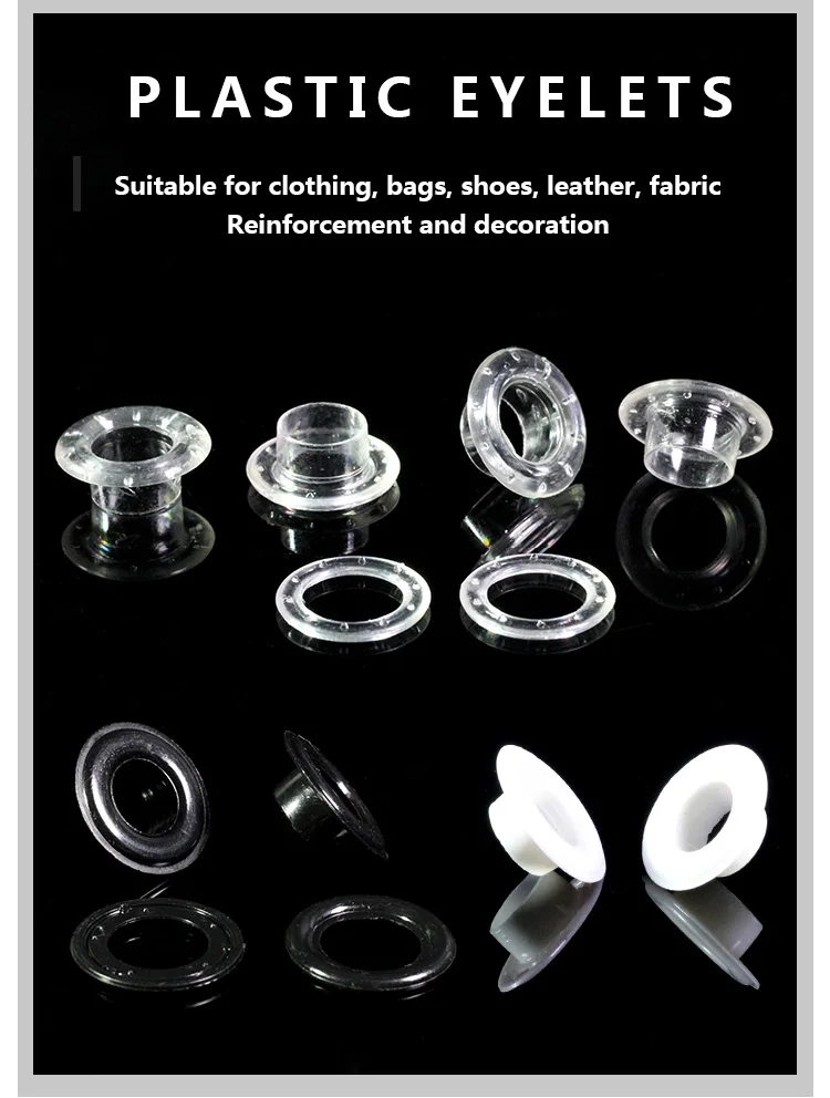 White Transparent Plastic Eyelet Shoe Box Buckle Plastic Ring Grommet ...