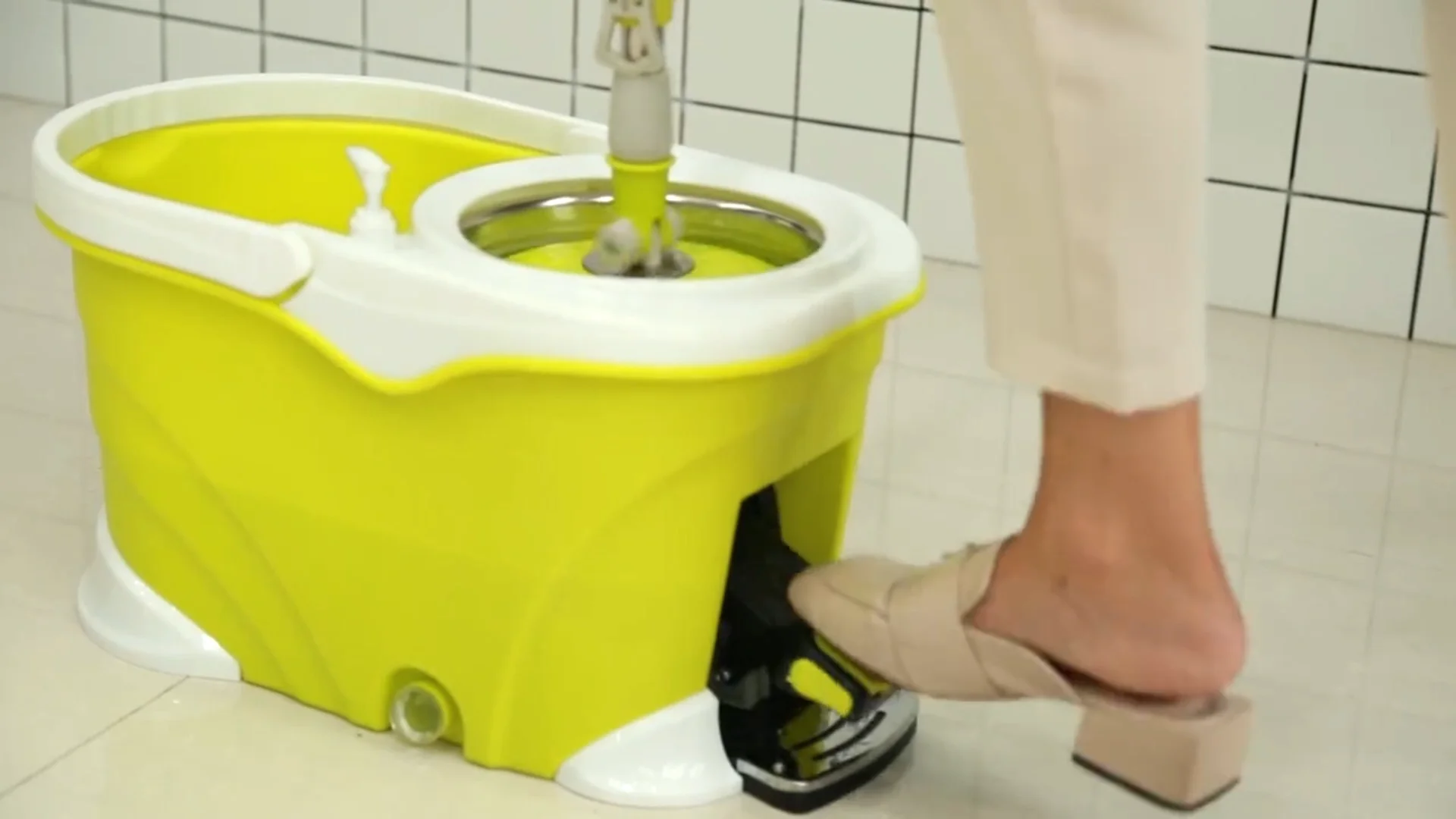 Foot Pedal Upright Washing Bucket System Self-wring Adjustable Spin ...