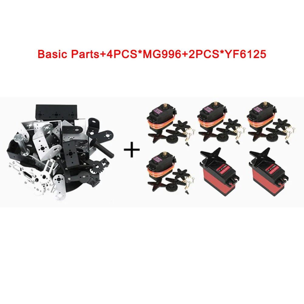6DOF Aluminium Robot Arm Manipulator Basic Kit with MG996R & DS3115 ...