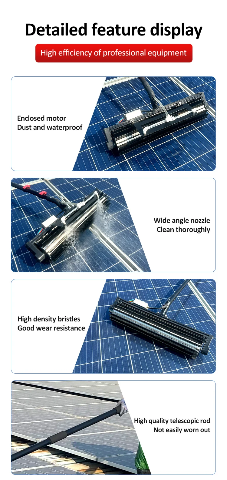 Portable High Quality Solar Panel Brush Cleaning Complete Solar Panel ...