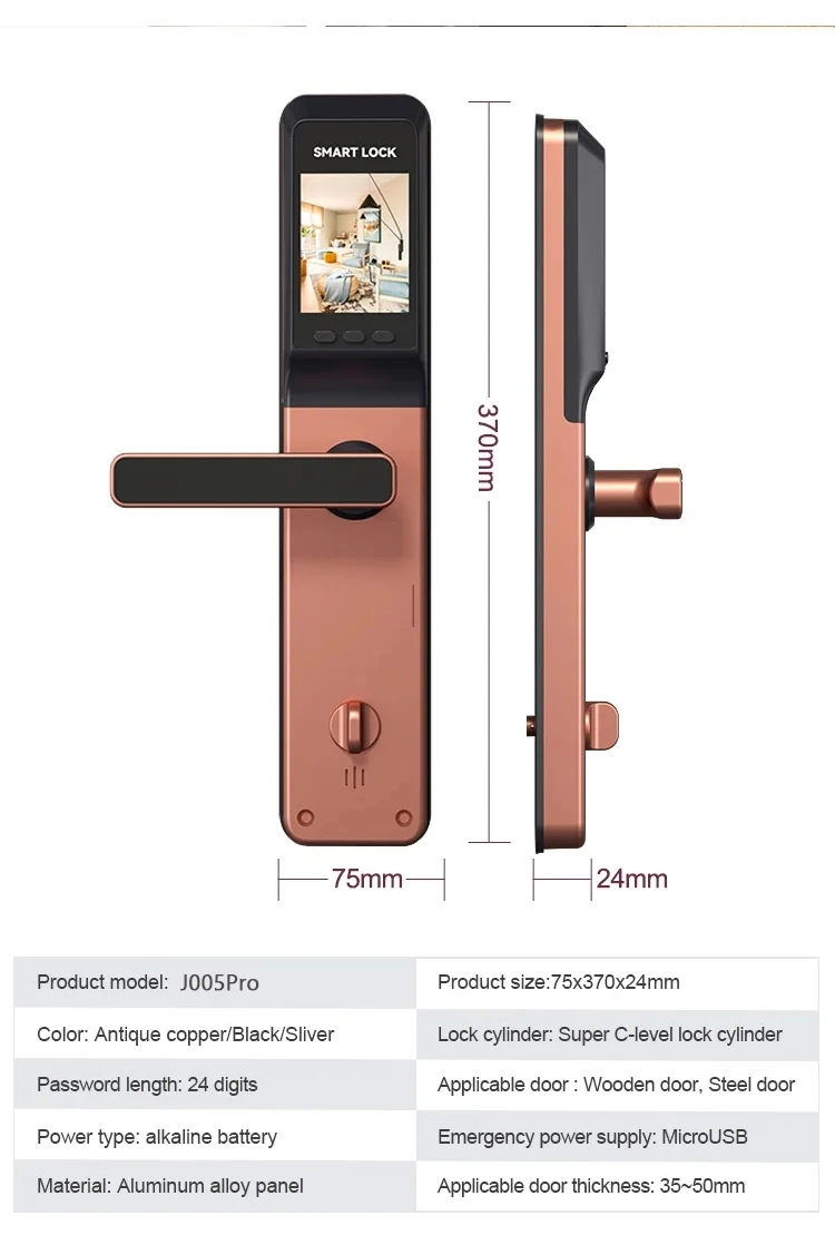 Aidmi Digital Fingerprint Keyless Handle Lock Password Double Lock Body ...