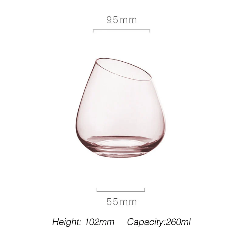 Large Red Wine Glasses - Elegant Slanted Rim Design
