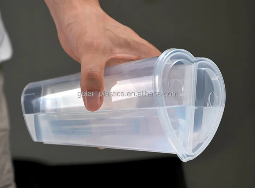 16oz 22oz Bubble Tea Plastic Split Cup For Boba Two-compartment Twin ...