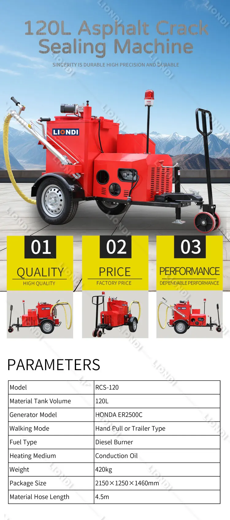 Road Repairing Hot Tar Crack Filler Machine Gas Power Road Pot Hole ...
