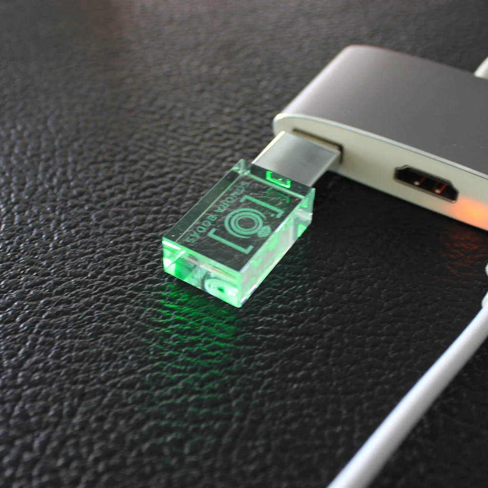 Custom Logo Fast Speed Glass Crystal USB Flash Drives