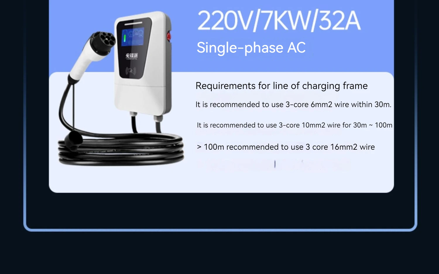 Powerful 220v Electric Vehicle Wallbox Charger Hardwired Sae J1772 Ev ...
