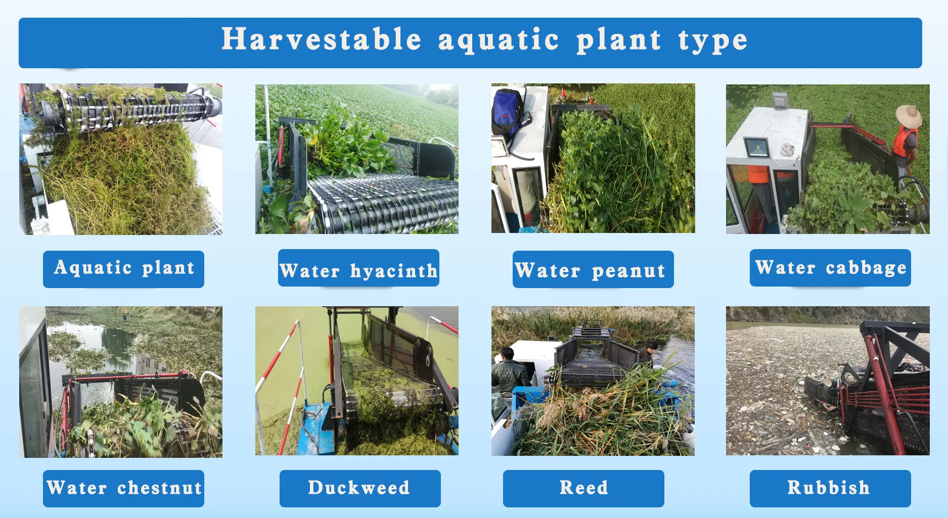 Weed Removal Machine Floating Trash Skimmer Vessel Aquatic Weed ...