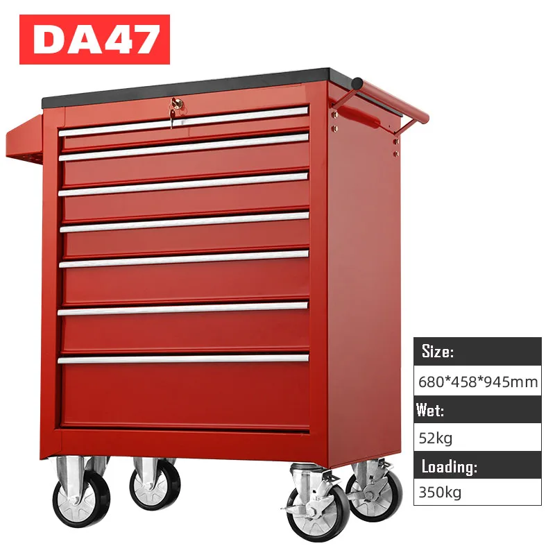 Metal Tool Trolley Workbench Rolling Box Trolley Drawers Lock Tool Cart ...