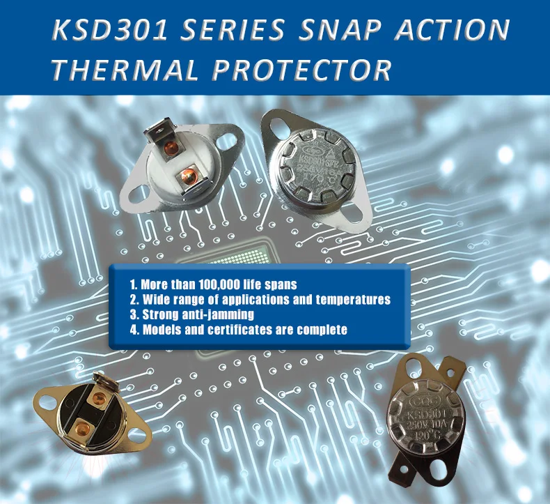 Ksd301 16a 250v Thermostat Thermal Protector Temperature Switch For ...