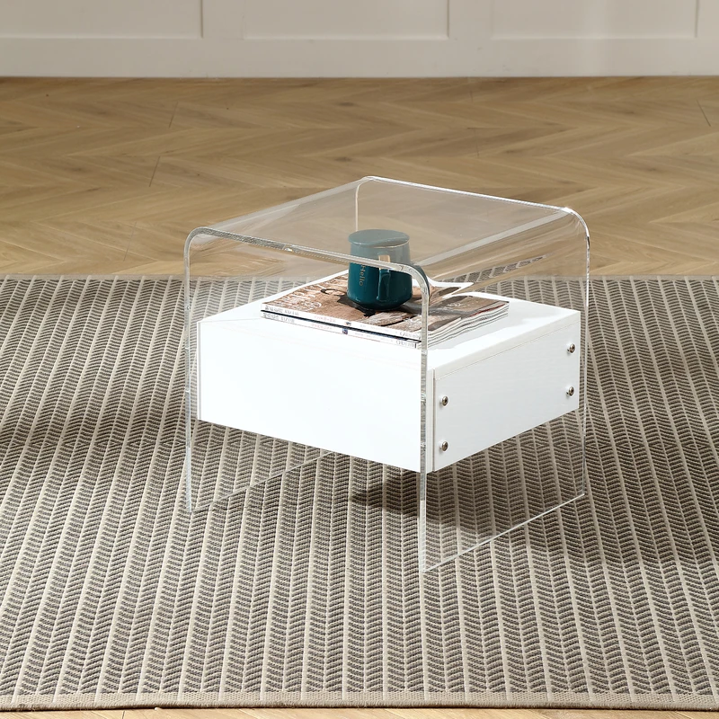 Modern Simple Acrylic Table Acrylic Side Table Square Transparency ...