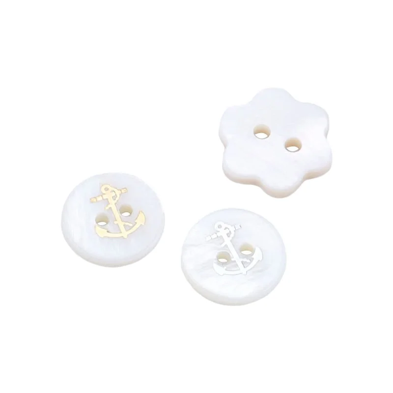 Classic Navy Style 2-Hole Round Shell Buttons 12.5mm-15mm Eco-Friendly ...