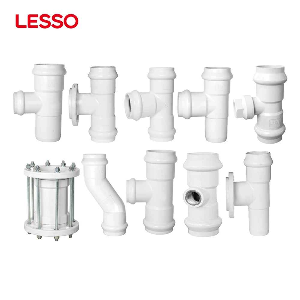 LESSO White Blue Pvc Pipe Gasket Fitting Tee Union Reducer Hot-tap ...