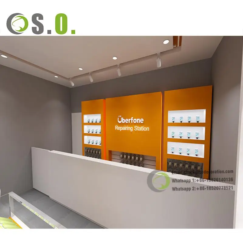 Customized Cellphone Store Display Fixture Mobile Phone Display Counter ...