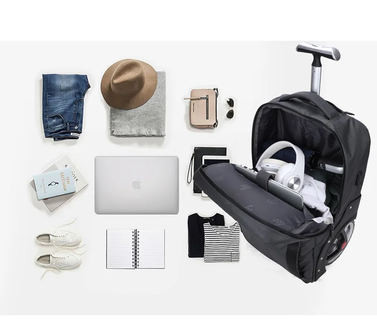 Aoking 50L USB Men's Business Travel Wheeled Backpack