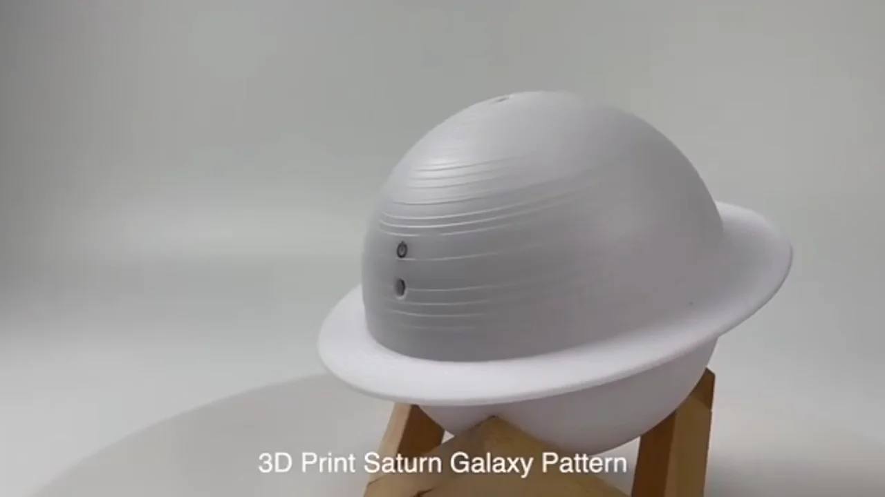 New Wood Grain Aroma Diffuser Saturn Lamp Led 3d Print Decor Star Lamp ...