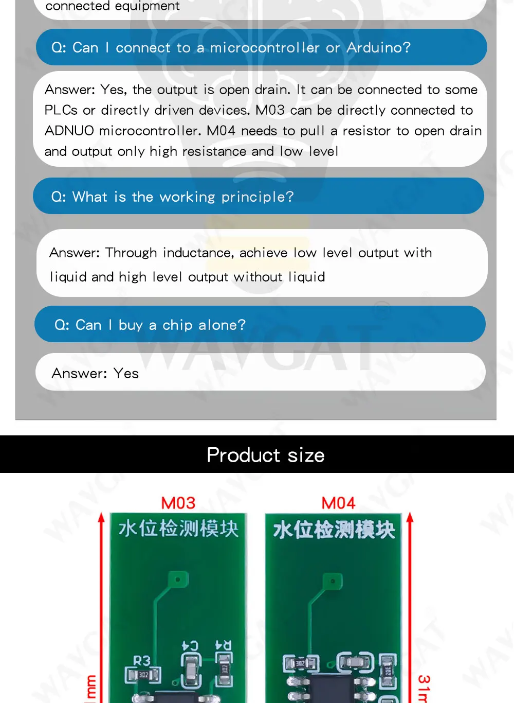 M03 M04 Water Level Detection Module Non Contact Sensor