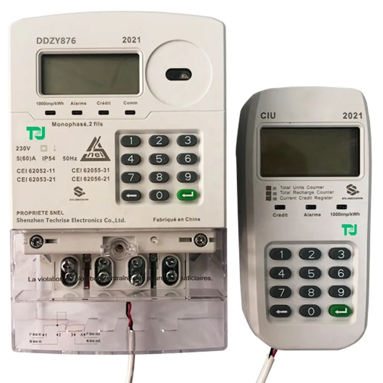 Techrise Prepaid Meter Split Type 1p 2 Model Smart Token Energy Meter ...