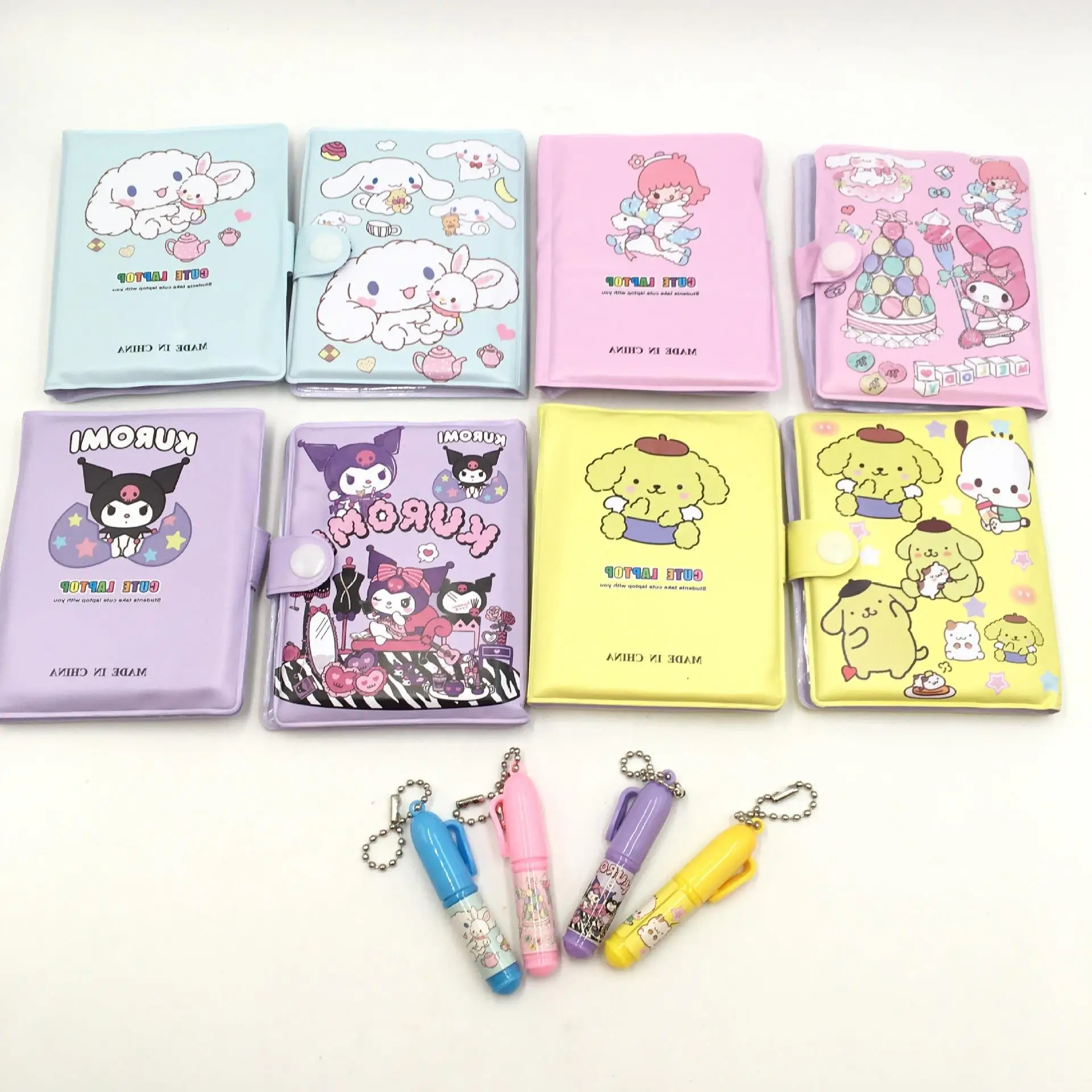 San-rio Kuromi Mymelody Cinnamoroll Pompompurin Notebook With Pen Set ...