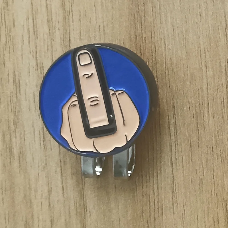 Middle Finger Golf Ball Marker Hat Clip - Custom Design