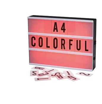 Neon Cinematic Cinema Light Up Letter Box Sign Lightbox Rgb 7 Colors ...