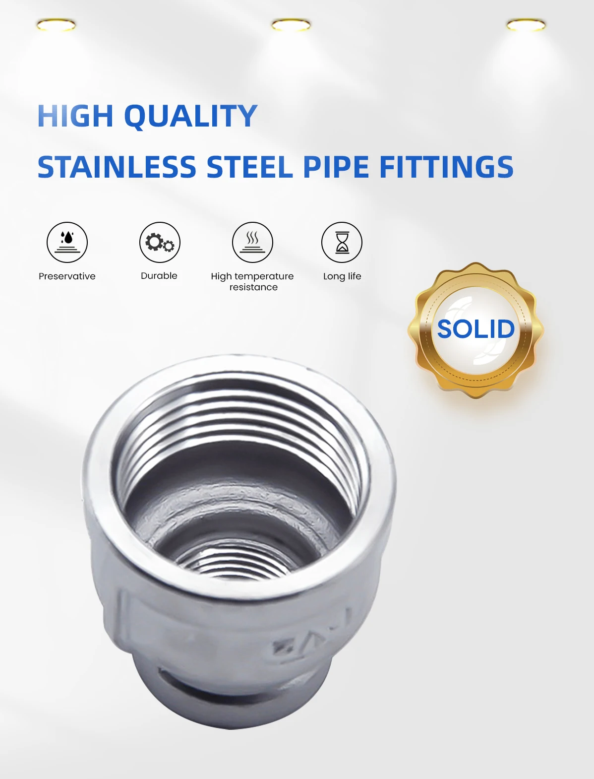 304 Stainless Steel Concentric Reducer Pipe Clamp Internal Thread ...