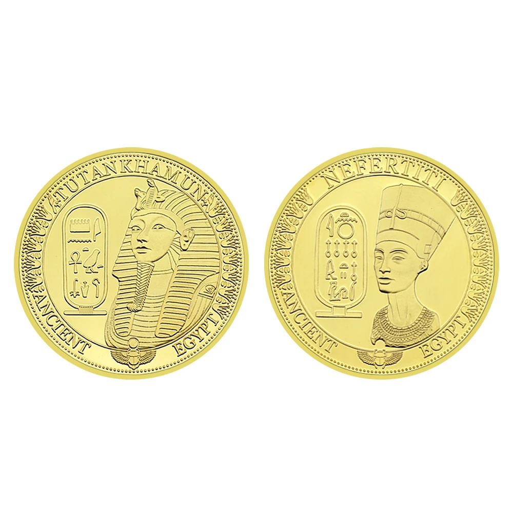 2pcs Ancient Egyptian Mythology Gold Coin Goddess Pharaoh Challenge ...