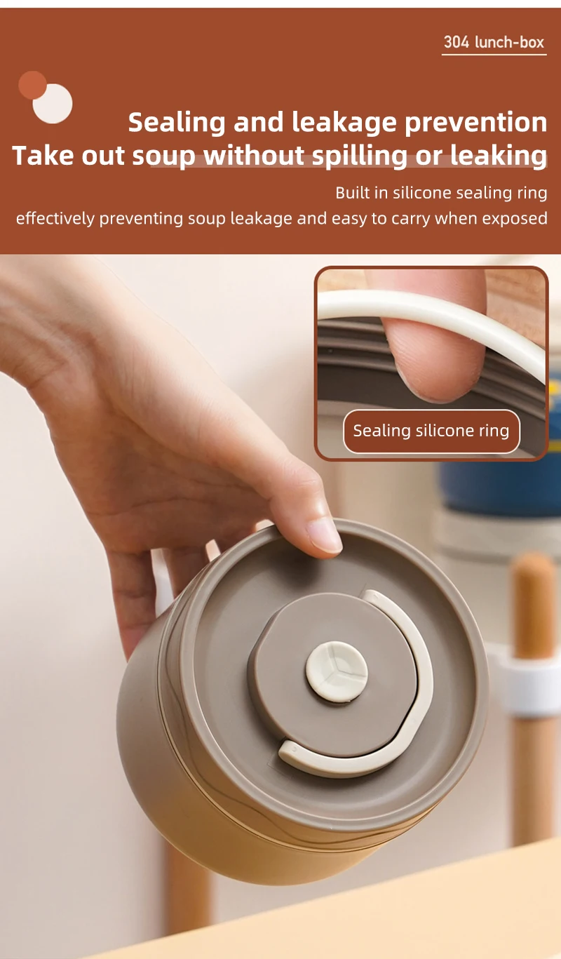 304 Stainless Steel Pp Shell Lunch Box Kids Sustainable Materials Meal ...