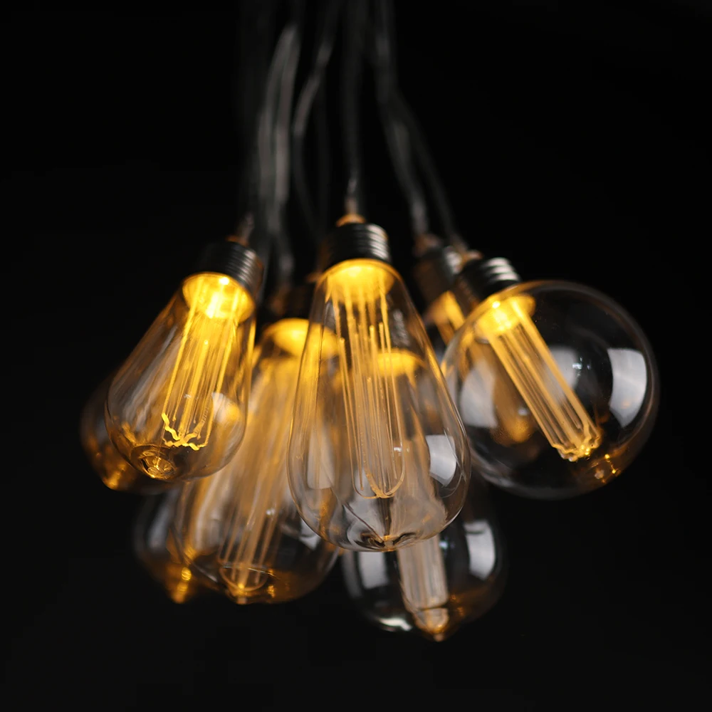 Light Guide Bulb String Retro Edison Bulb Solar Rgb Christmas ...