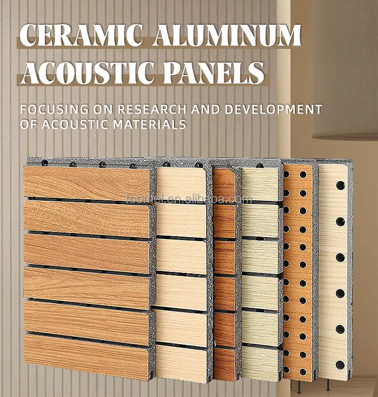 Soundproof 2440mm Ceramic Aluminum Acoustic Wall Panel For Meeting Hall ...
