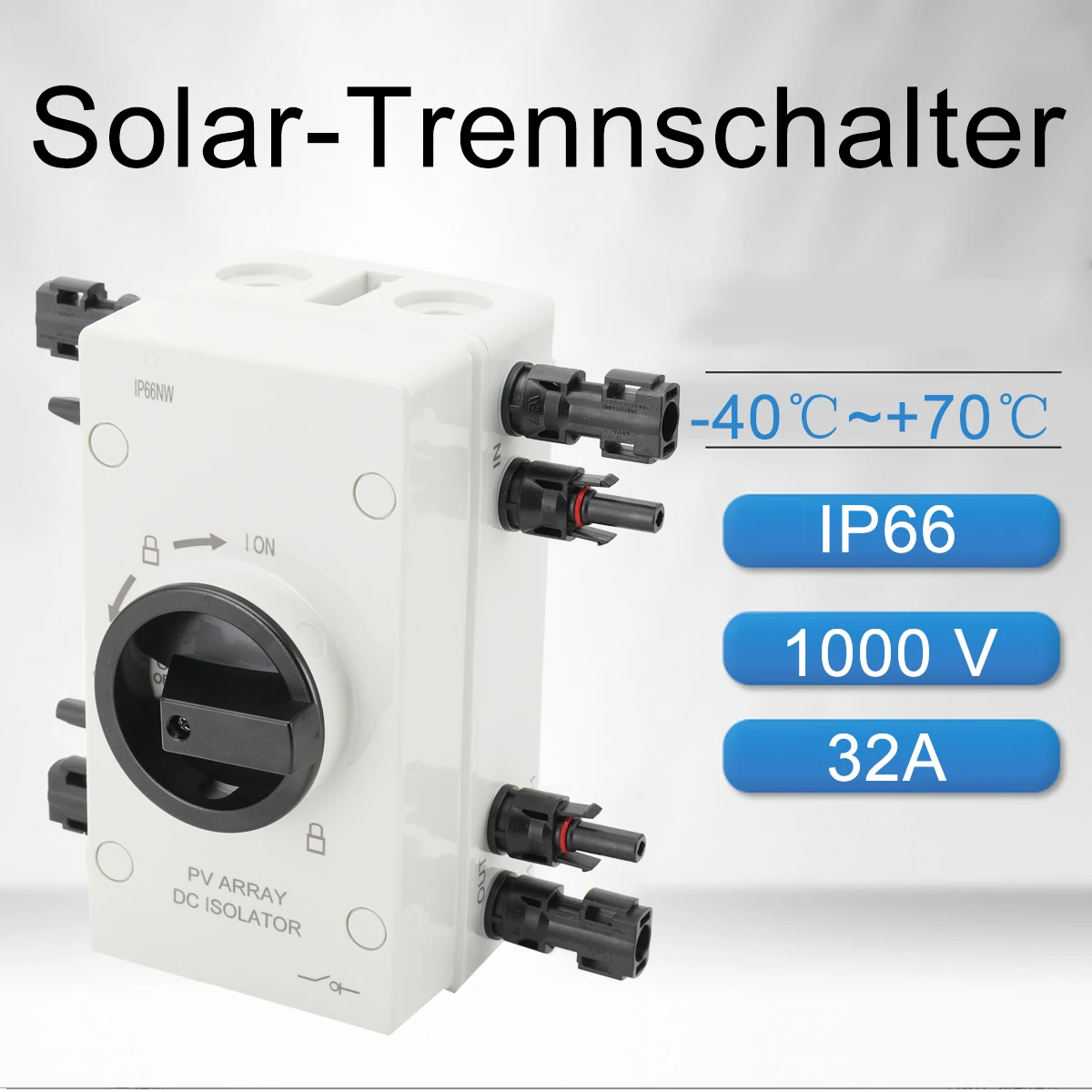 1000v 32a Ip66 Solar-trennschalter Waterproof Photovoltaic Dc Isolator Switch Breaker - Buy Dc ...