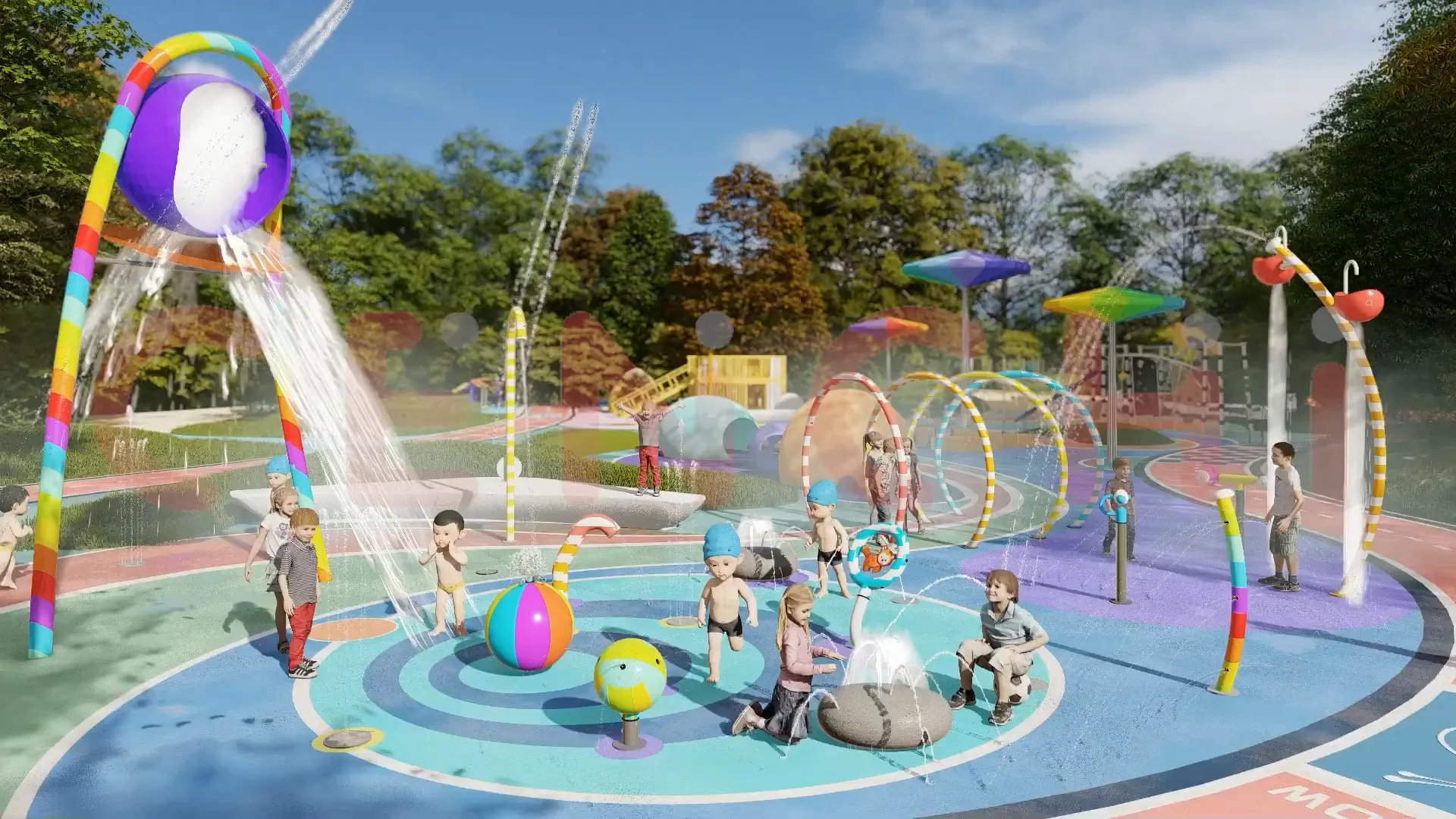 Cenchi 2024 Water Playground Splash Backyard Pad Outdoor Commercial ...